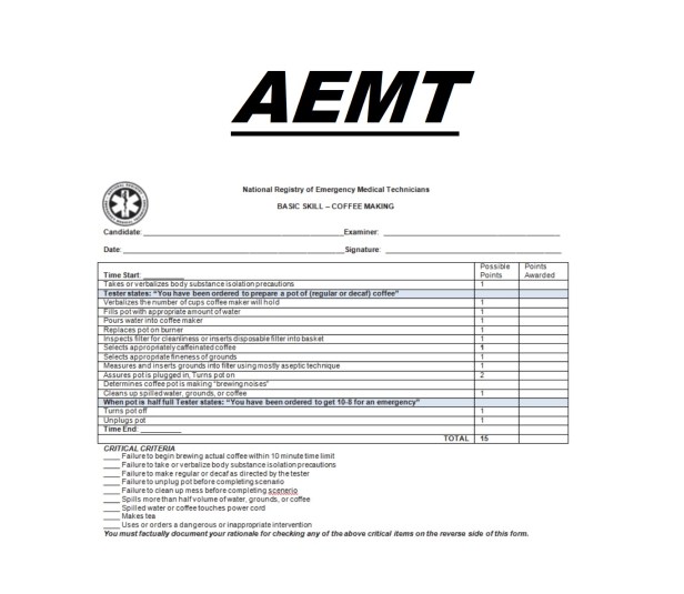 Psychomotor Testing – AEMT (Advanced EMT) – Medic Minute