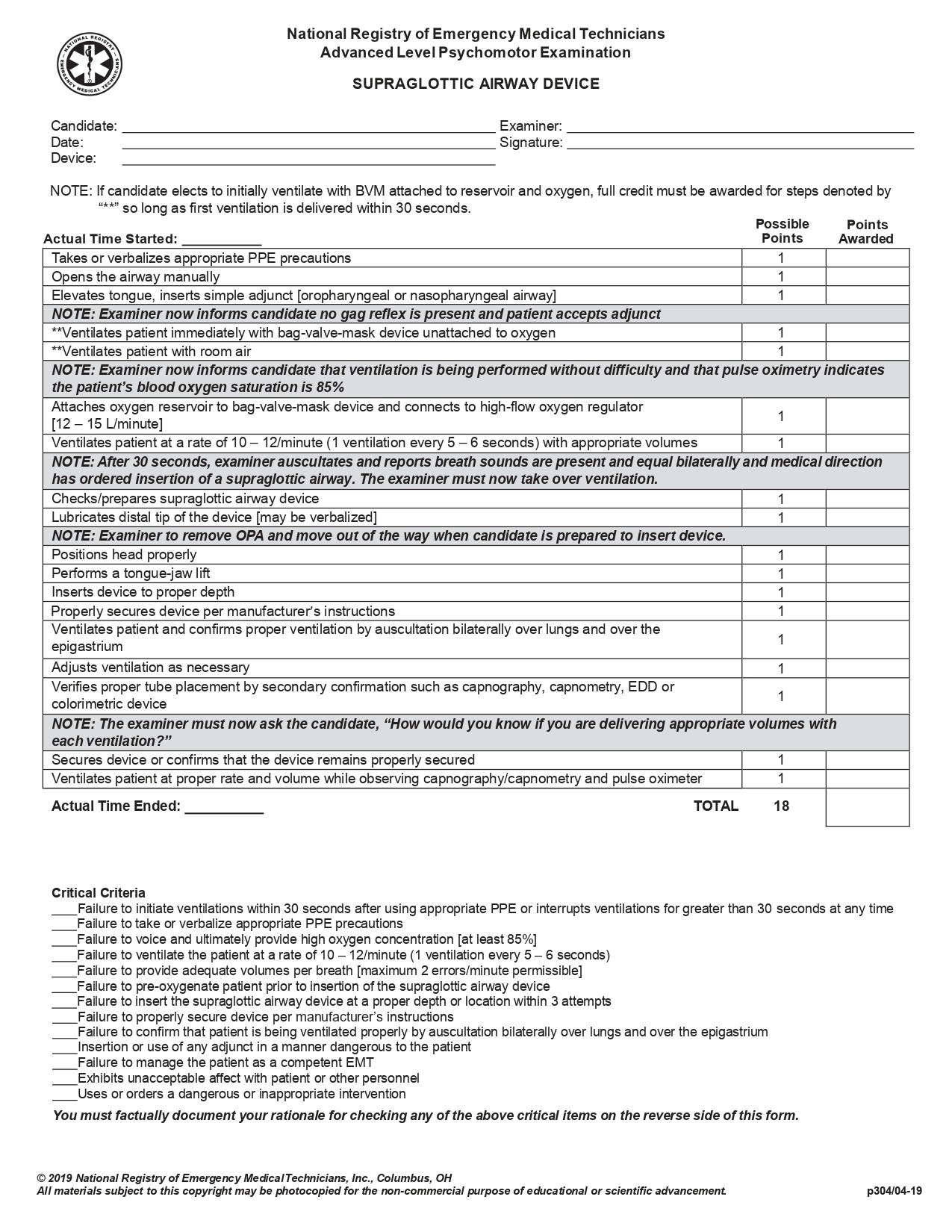 Psychomotor Testing – AEMT (Advanced EMT) – Medic Minute