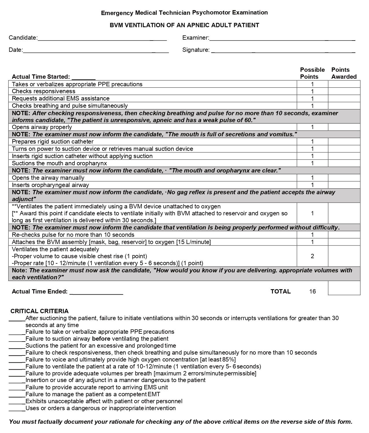 Psychomotor Testing – AEMT (Advanced EMT) – Medic Minute