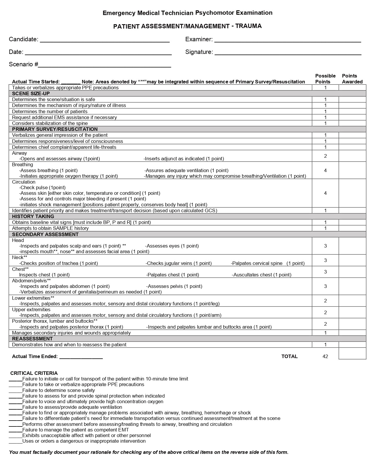 Psychomotor Testing – EMT (EMT Basic) – Medic Minute
